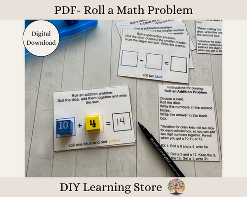 Roll a Math Problem Activity Cards | Diylearning