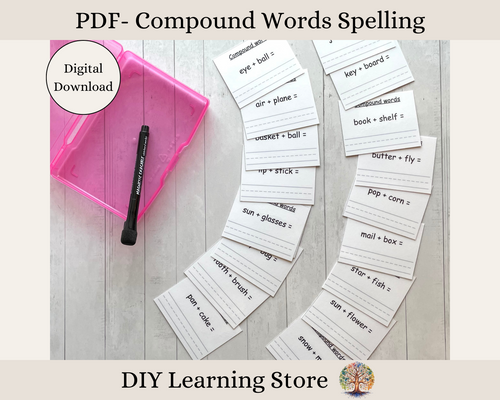Compound Words Spelling- Task Box Activity cards | Diylearning