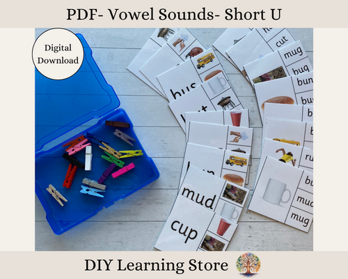 Short U- Vowel Sounds Activity Cards | Diylearning