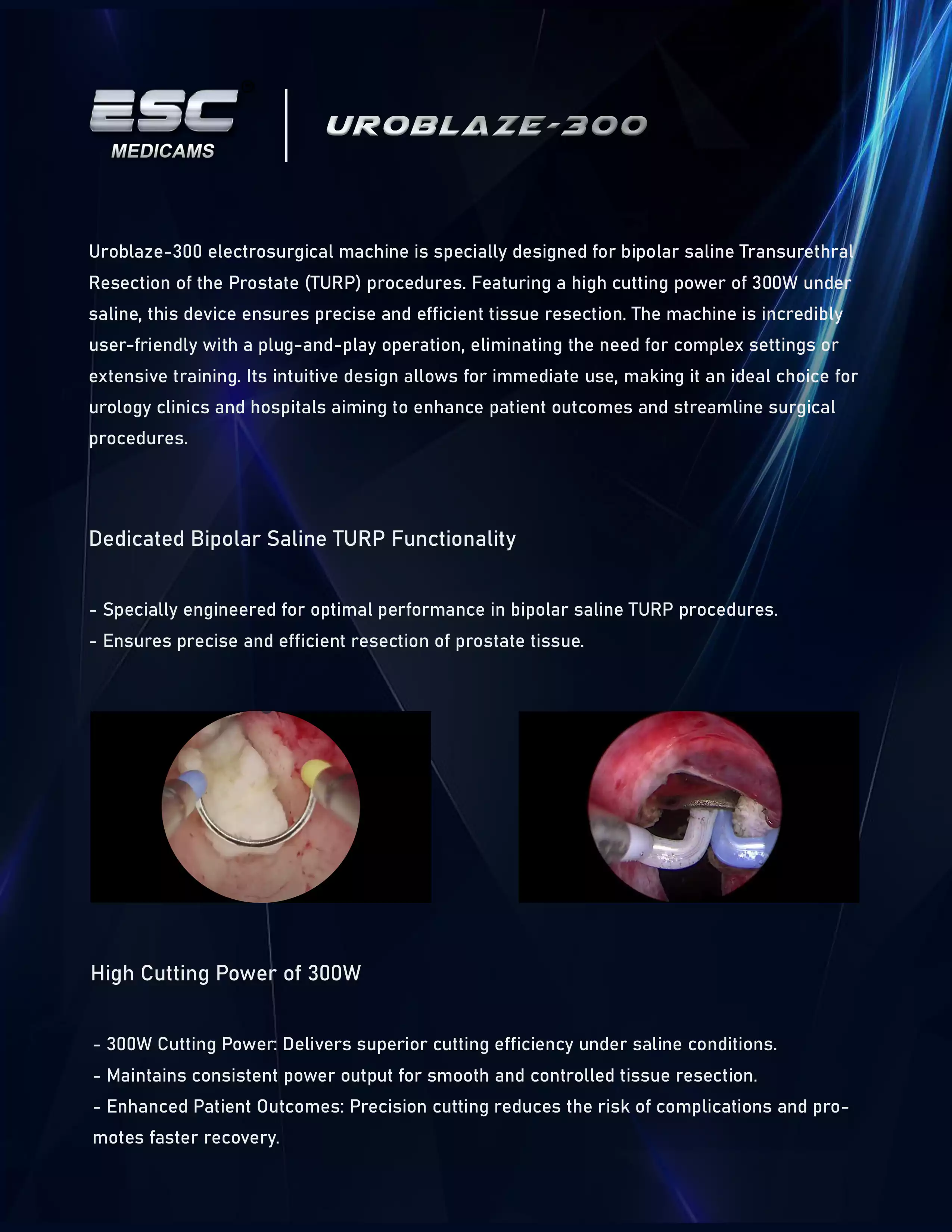 Urology Electrosurgical Cautery Unit for Bipolar Saline TURP | ESC Medicams