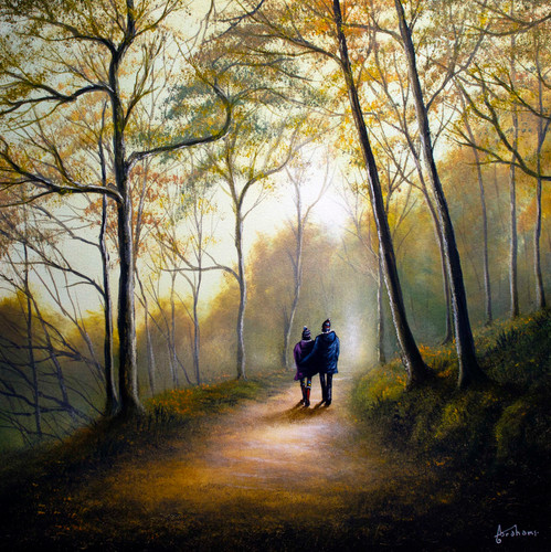 Enjoying A Walk Through Hardcastle Crags Together - SOLD | Abrahams Gallery