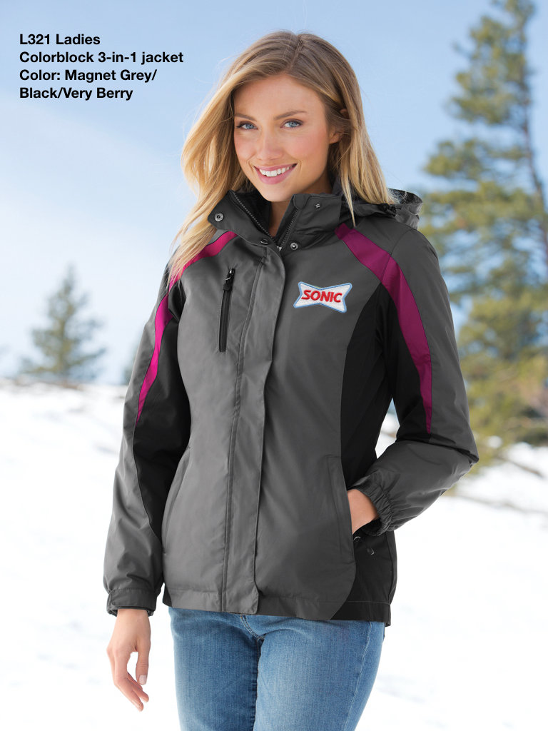 L321 SONIC PORT AUTHORITY LADIES 3 IN 1 ELEMENT COLORBLOCK JACKET