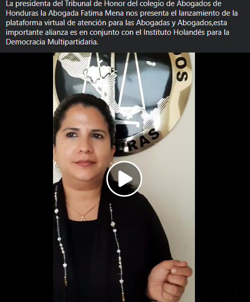 La presidenta del Tribunal de Honor del colegio de Abogados de Honduras ...