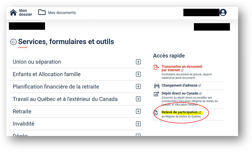 Comment récupérer votre relevé RRQ sur le site Retraite Québec