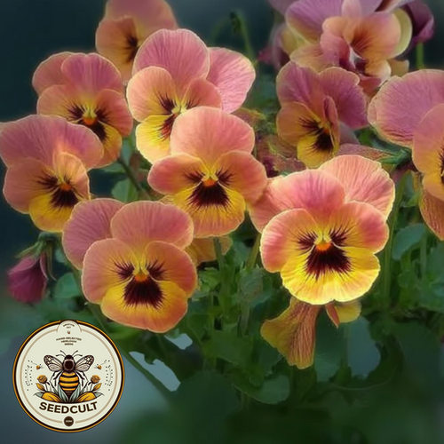 Rare Peachy Pandora's Box Pansy Seeds, Viola x wittrockiana VL3920 ...