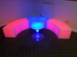 LED Curved Snake Bench Hire - Stunning LED Illuminated Benches Hire
