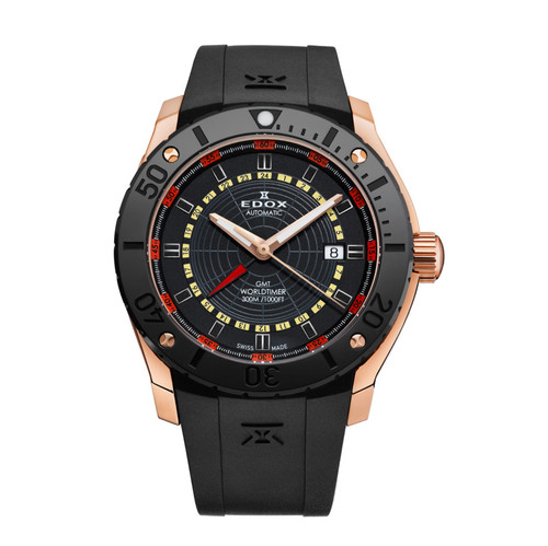 EDOX CO-1 Automatic GMT black/rosegold/red/yellow ED9300537RNOJ ...