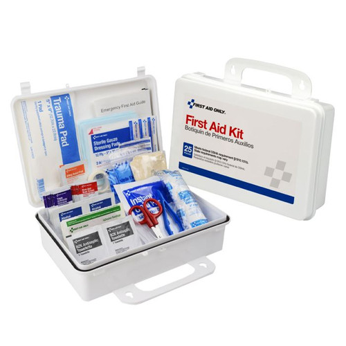25 Person OHSA First Aid Kit. Weatherproof Plastic Case; 6082 ...
