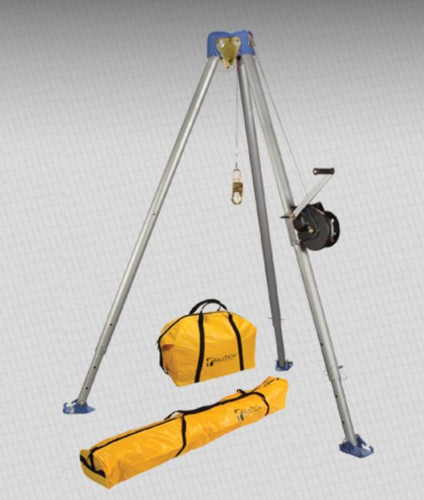 FallTech 11' Tripod Kit w/ 120' Galvanized Steel Cable Winch; 7510 ...