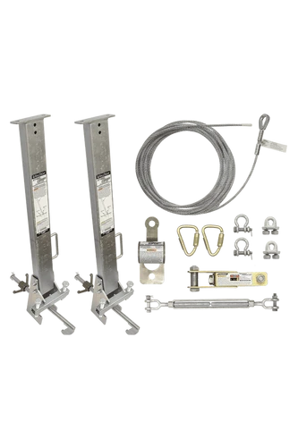 FallTech SteelGrip 100ft Cable Horizontal LifeLine System; 24" Beam ...