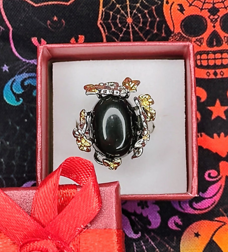 Obsidian Gold/Silver Tone Ring | SpellFire