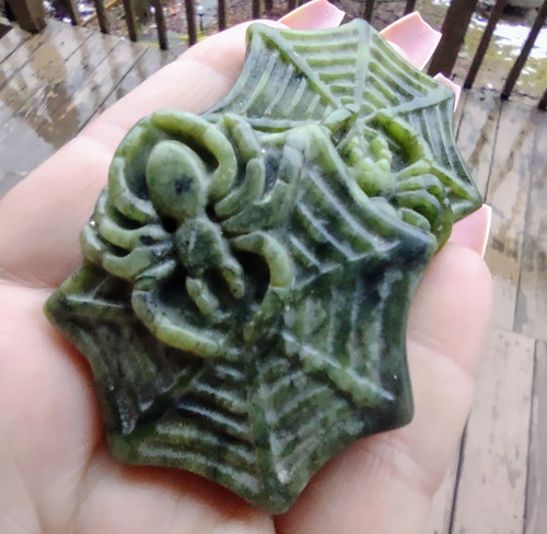 Small Serpentine Spider Carving | SpellFire