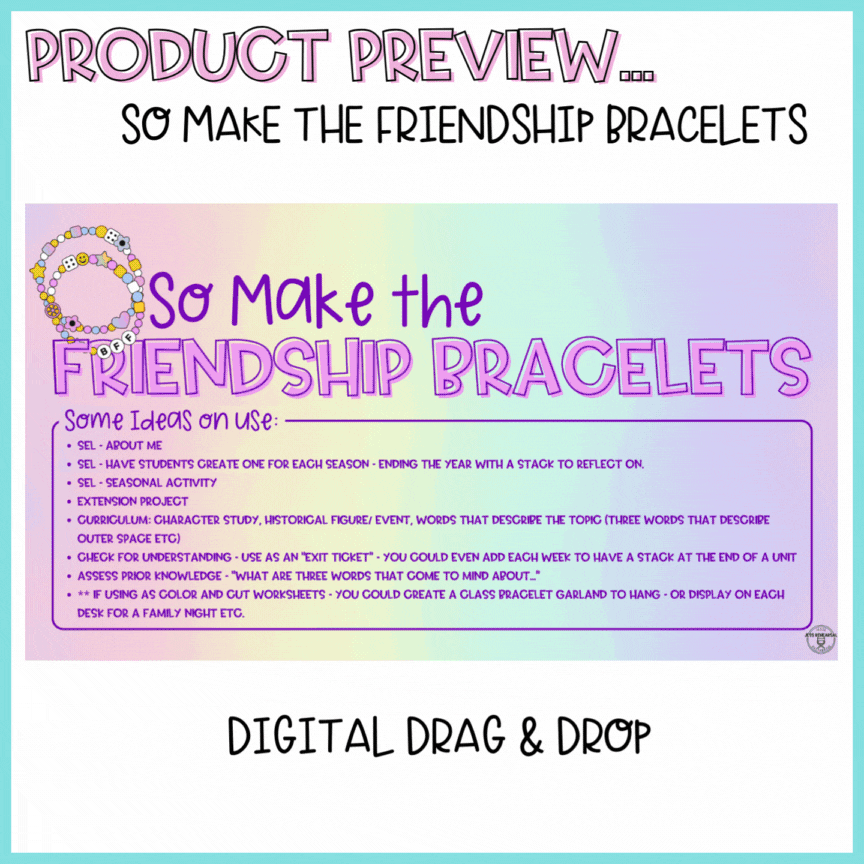 So Make the Friendship Bracelets: A Drag & Drop or Color & Cut Activity ...