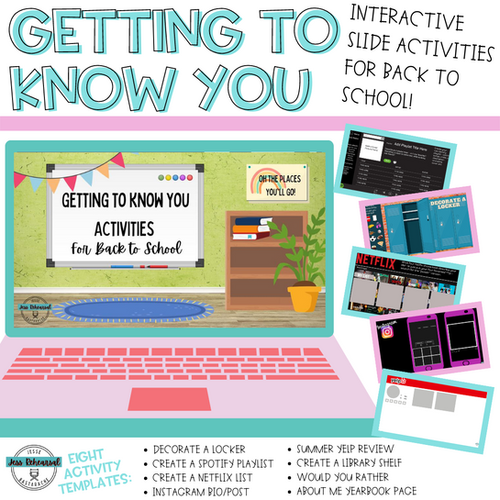 Digital Getting to Know you Activities for Back to School | Jess Rehearsal