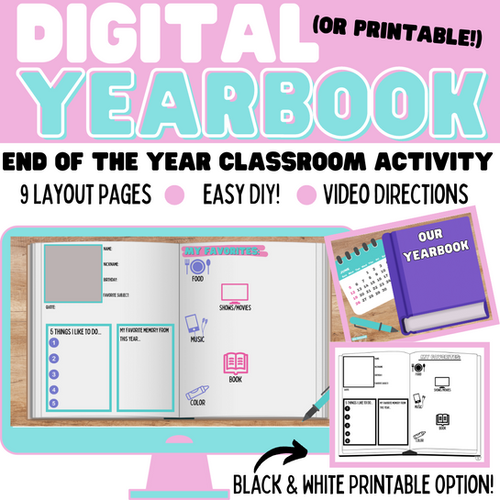 Class Yearbook - End of Year Activity: Digital & Printable | Jess Rehearsal
