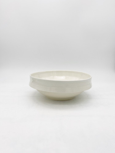 Thick Rim Serving Bowl M White | Monohanako