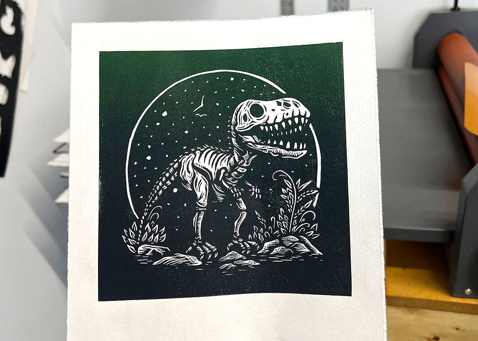 Block Prints and Paper Art | DinoCat Studio