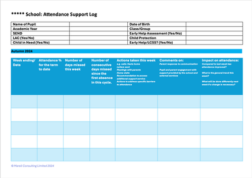 Attendance Support Log | marellconsulting