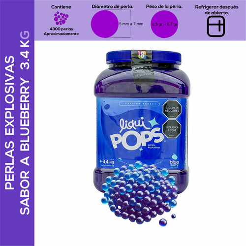 Perlas explosivas liquipops sabor a blueberry x 3400 gramos | Topping ...