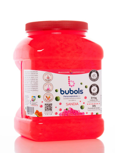 Perlas explosivas bubols sabor a sandia x 3400 gramos | Topping Frozen