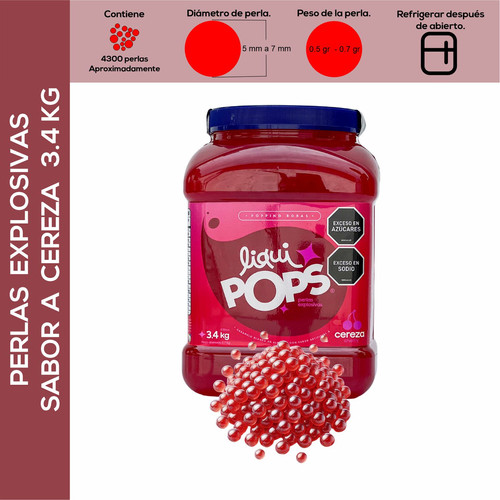 Perlas explosivas liquipops sabor a cereza x 3400 gramos | Perlas ...