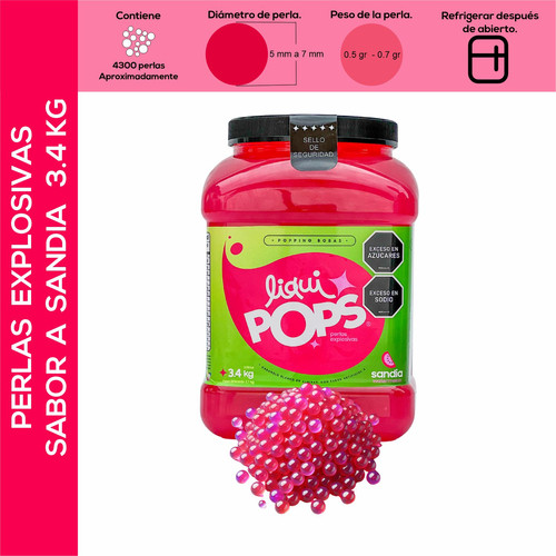 Perlas explosivas liquipops sabor a sandia x 3400 gramos | Perlas ...