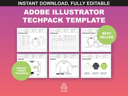 T-Shirt Tech Pack Template | FUPstudio