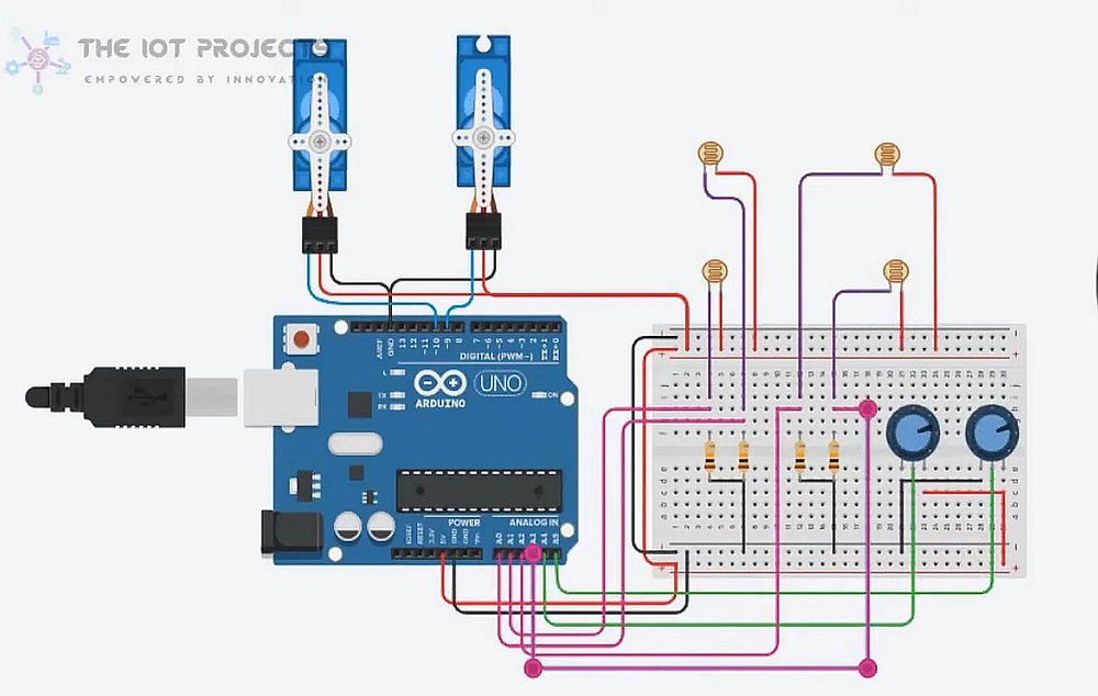 Dual-Axis Solar Tracker. Using Arduino.
