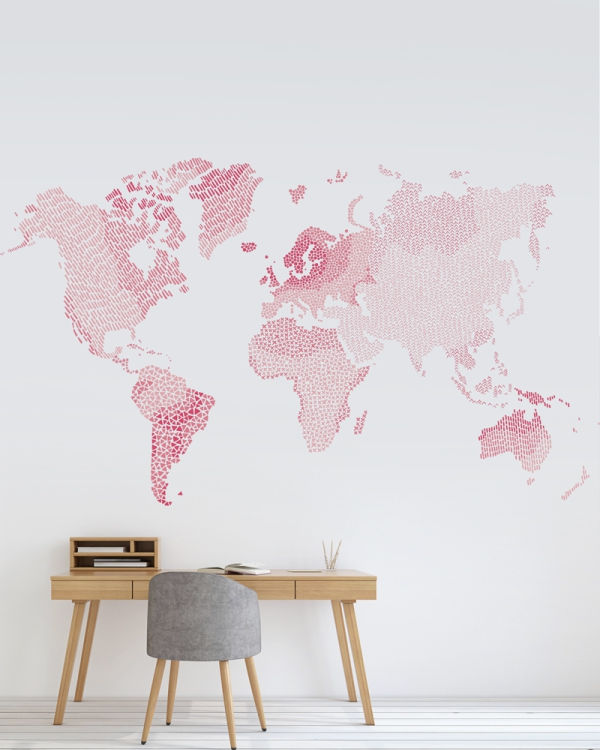 Papel de parede mapa rosa | Housed Wallpapers