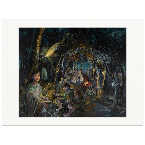 Painting of Gildor Inglorion and Hobbits - Tolkien Art Print