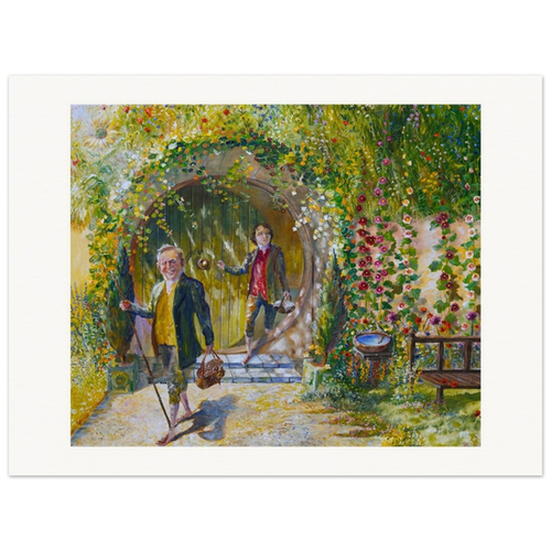 "A Hobbit Walking Party" Tolkien Art Print | Miriam Ellis