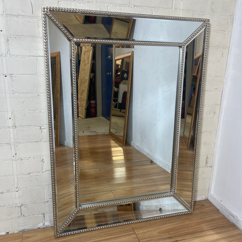 Silver Beaded Rectangular Wall Mirror | Upcycle Design