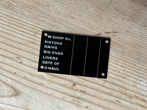 Engine Rebuild Data Plate | FerretSpares.com