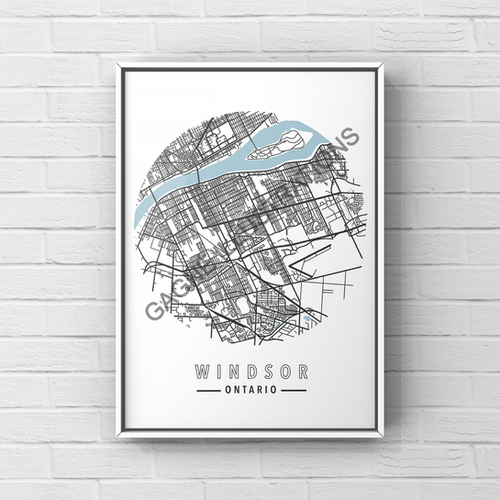 Map of Windsor - Print | GAGNÉ ILLUSTRATIONS