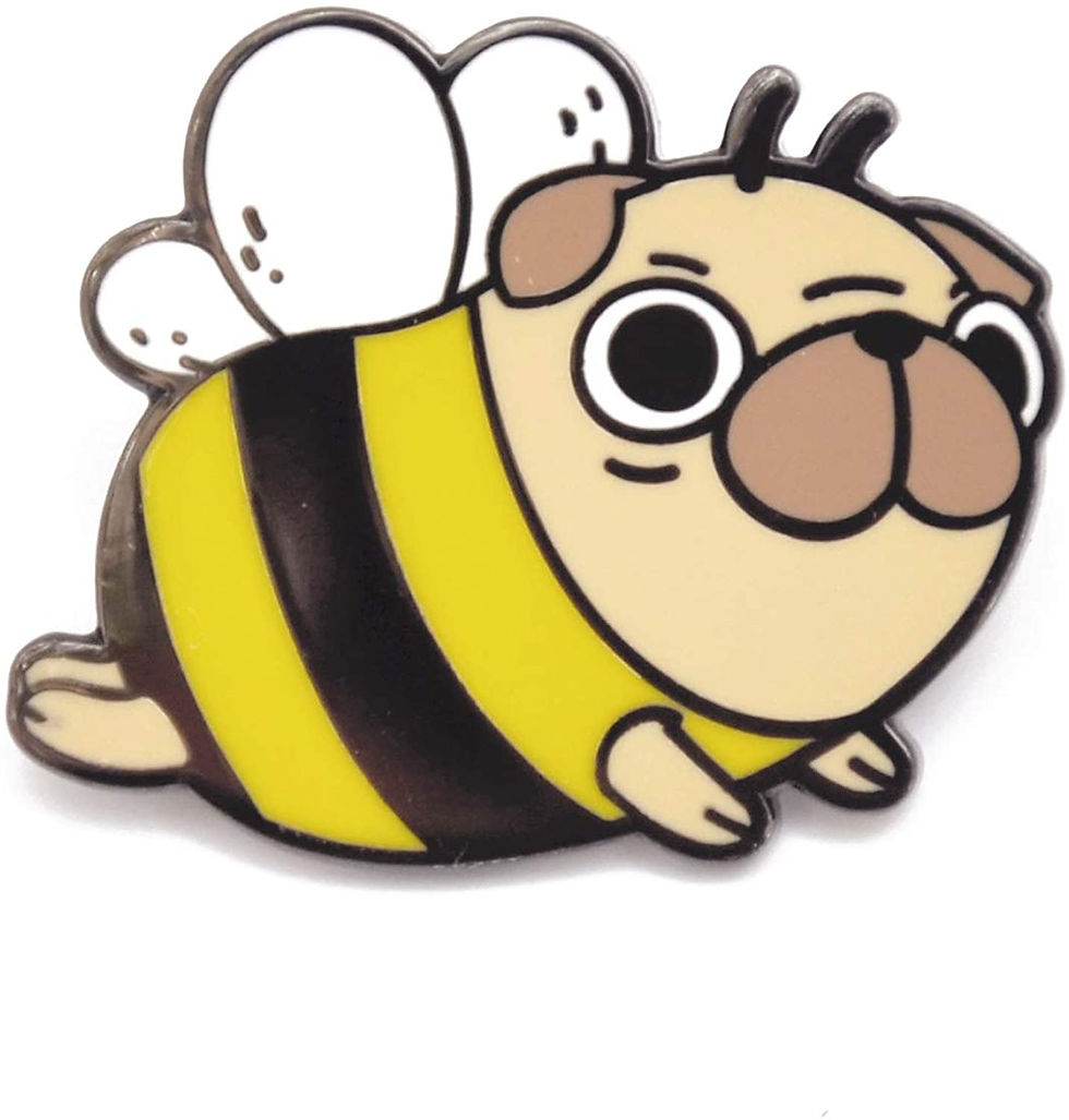 Pug Bee Enamel Pin Brooch Badge | The Pug Shop