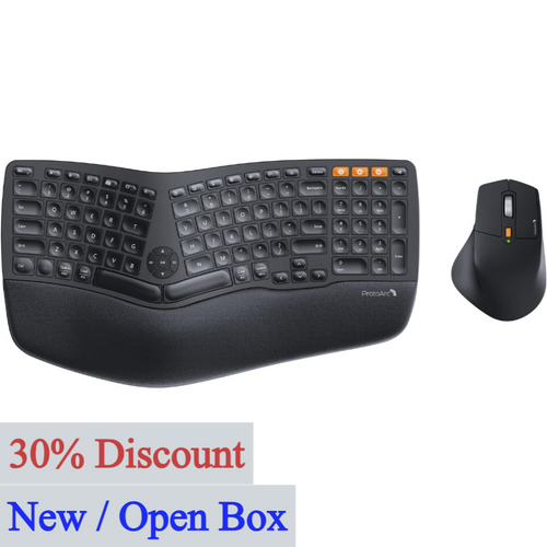 ProtoArc Ergonomic Wireless Keyboard Mouse, EKM01 Ergo Bluetooth ...