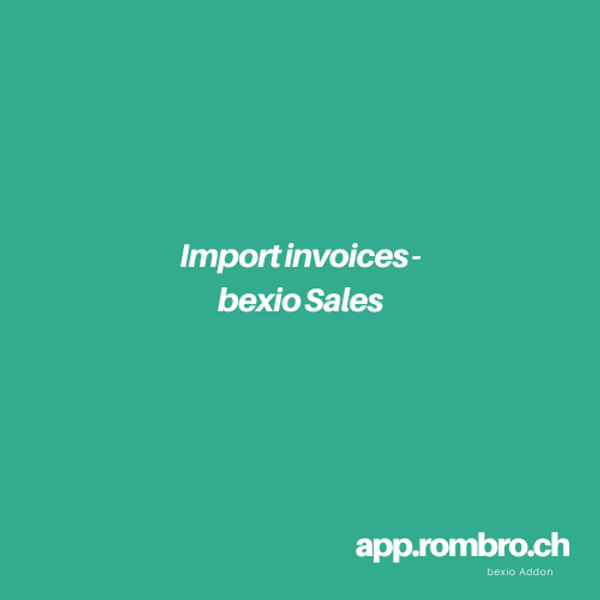 Import invoices - bexio Sales