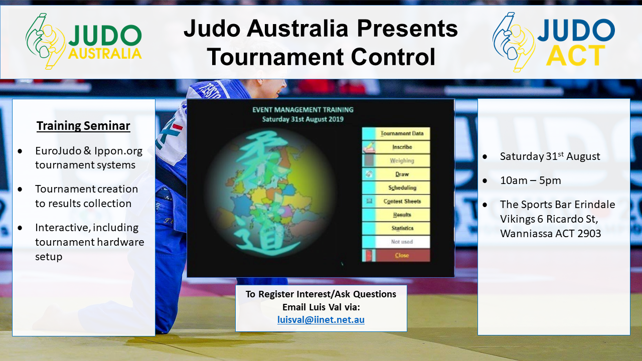 Tournament Control and Event Management Systems Training – Judo Australia