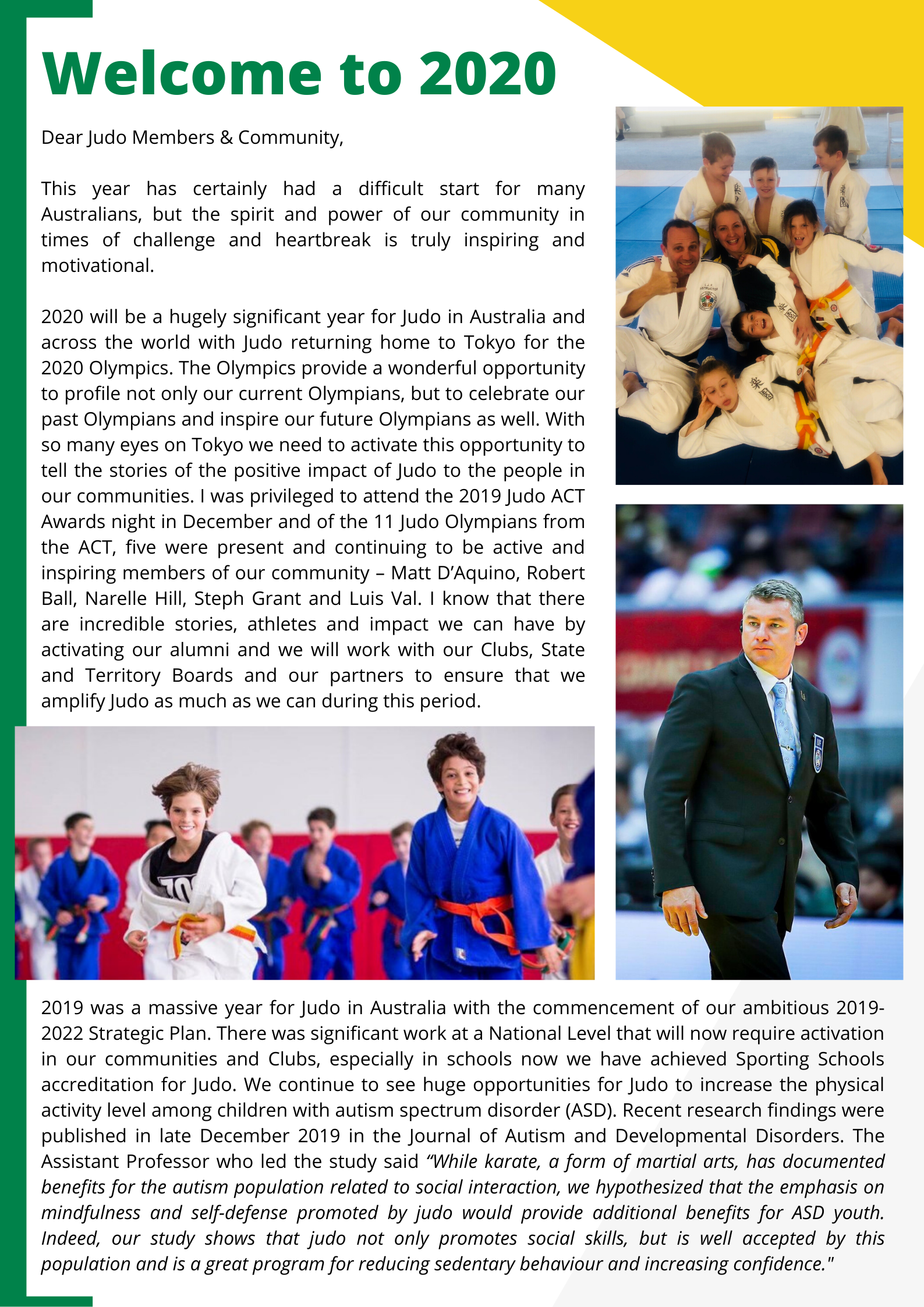 Welcome to 2020 from our Chair Kate Corkery – Judo Australia