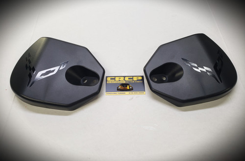 C8 CORVETTE ENGINE BAY REAR STRUT TOWER COVERS- MATTE BLACK | CRCP