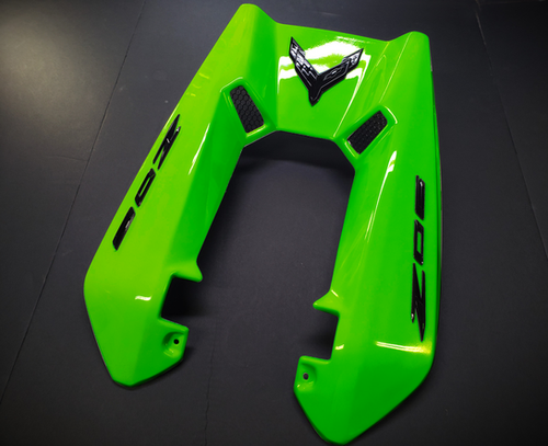 C8 ZO6 CORVETTE ENGINE COVER- LIME GREEN METALLIC- BLACK TRIM | CRCP