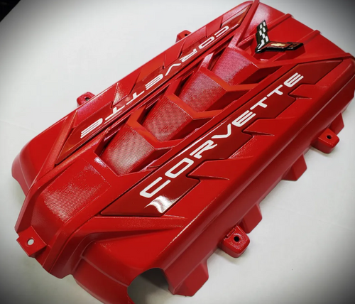 C8 CORVETTE ENGINE COVER- TORCH RED- RED AND WHITE | CRCP