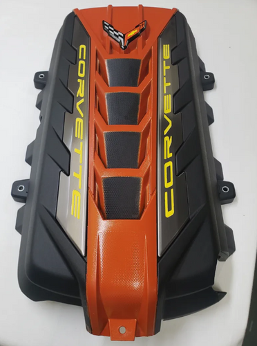 C8 CORVETTE ENGINE COVER-MATTE BLACK- AMPLIFY ORANGE | CRCP