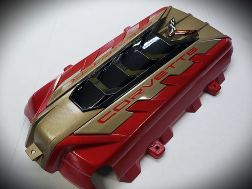 C8 CORVETTE ENGINE COVER-EDGE RED-METALLIC TAN- RED | CRCP