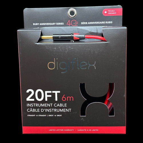 Digiflex 40th Anniversary 20-Foot Ruby Series Instrument Cable | Pro Spec Strings
