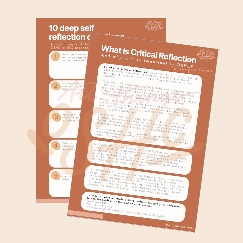 Critical reflection- 10 deep critical reflection questions for OSHC ...