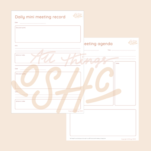 Daily mini meeting and staff meeting record | All Things Oshc