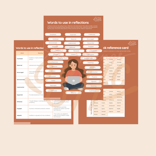 Words to use in reflections and observations. | All Things Oshc