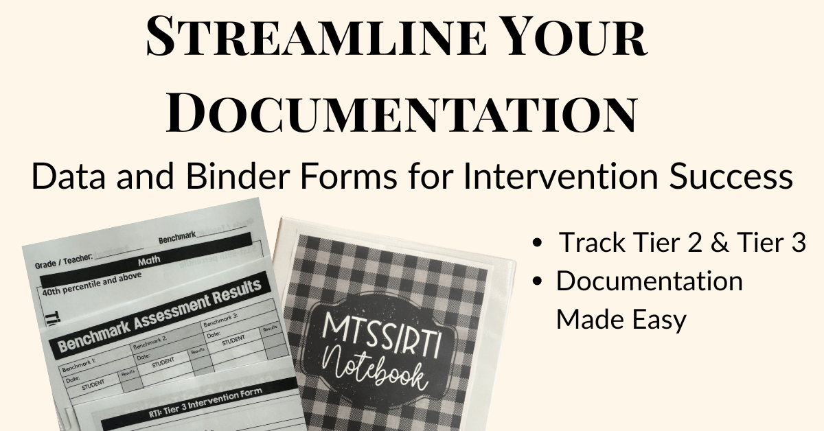 Printable RTI Data Binder for Teachers: A Simple System to Stay Organized