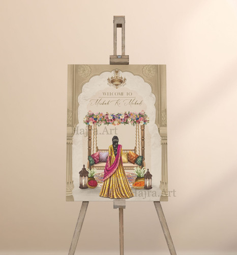 Mehndi Welcome Board | hajra-art